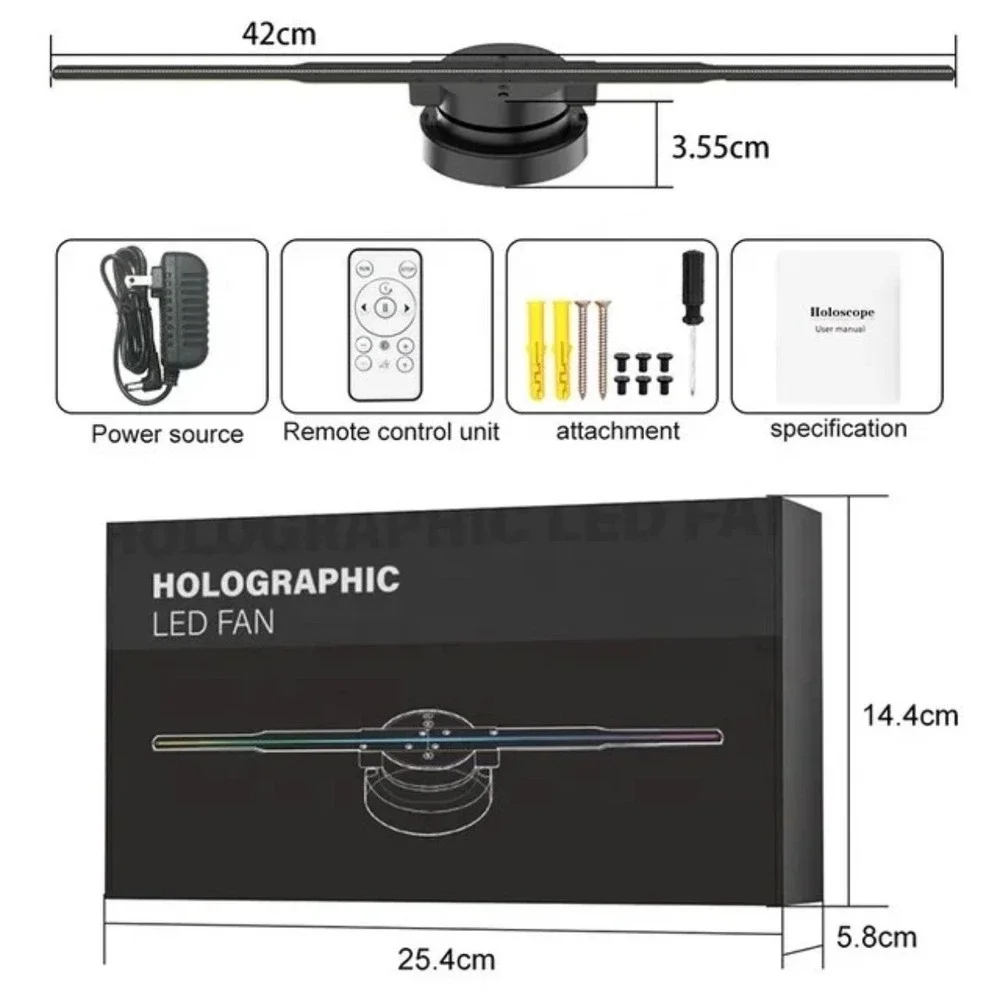 Holoscope | Other | Holoscope 42cm 3d Hologram Advertising Fan Led Wifi ...